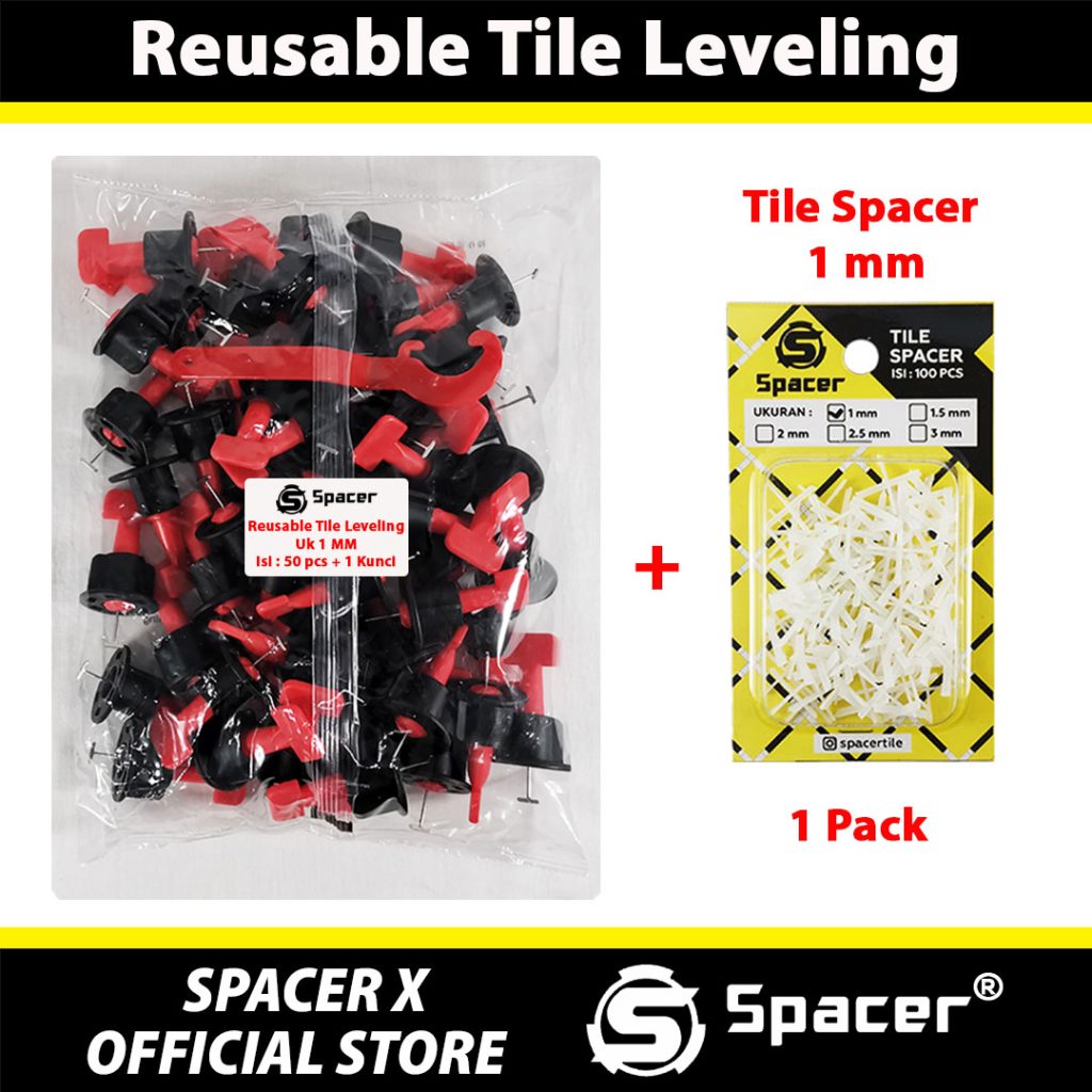 SPACER® Reusable Tile Leveling 1 mm/1,5 + Tile Spacer 100 pcs - Spacer ...